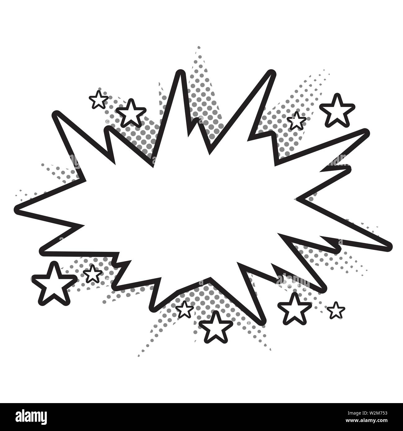 Comic bubble chat with stars on a white background - Vector Stock ...