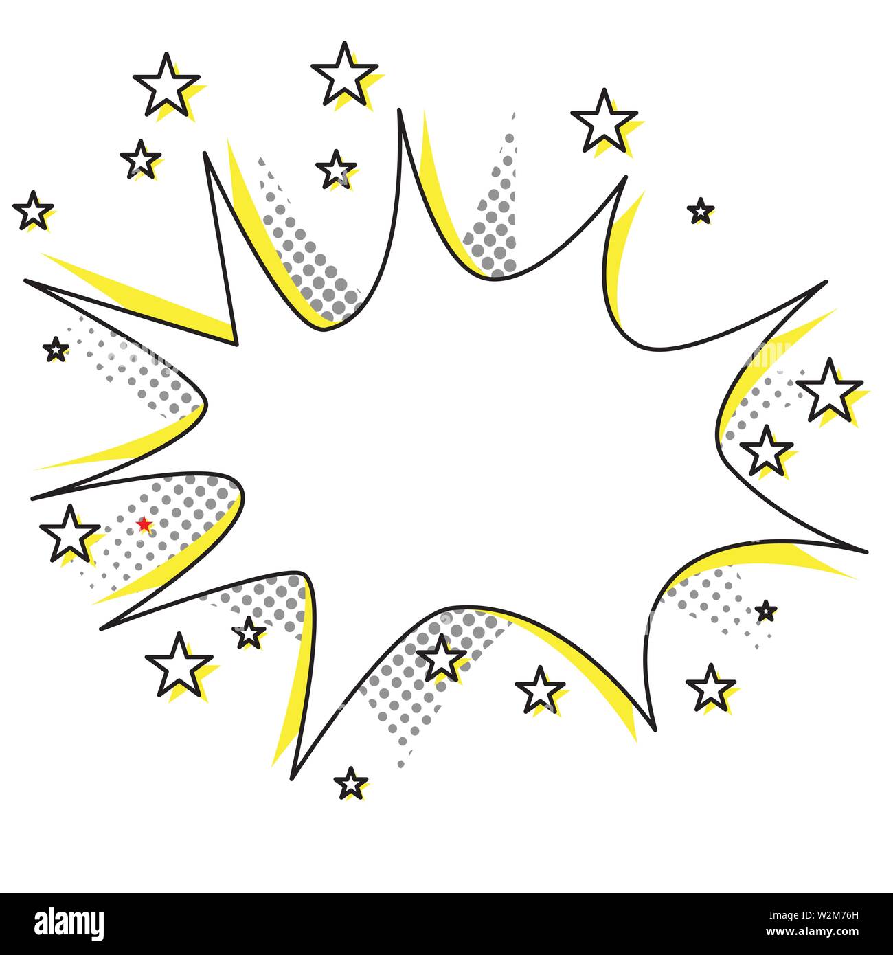 Comic bubble chat with stars on a white background - Vector Stock ...