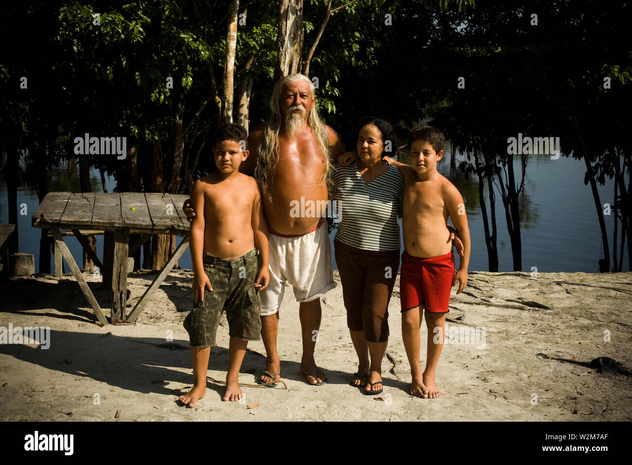 Family, People, Santa Maria Ranch, Cuieiras River, Manaus, Amazônia ...
