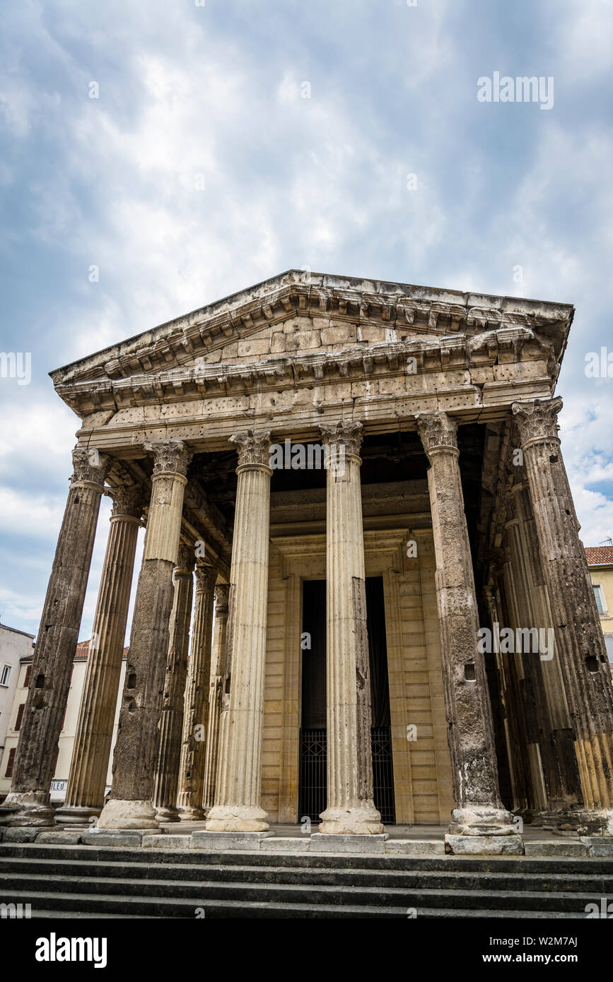 Temple of Augustus and Livia, an original Roman temple, Vienne, France ...