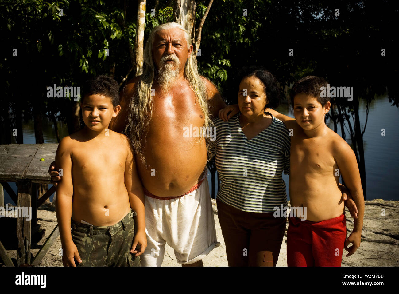 Family, People, Santa Maria Ranch, Cuieiras River, Manaus, Amazônia ...