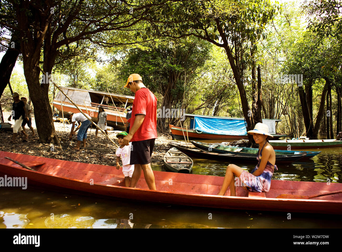 Canoe, People, Barreirinha Community, Macaco River, Manaus, Amazônia ...