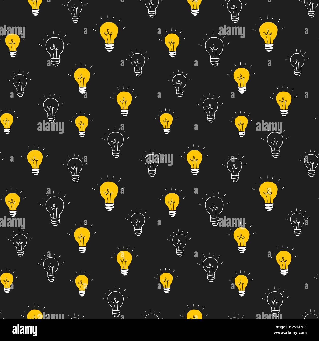 Light bulb Seamless Pattern hand drawn. Vector Illustration Stock ...