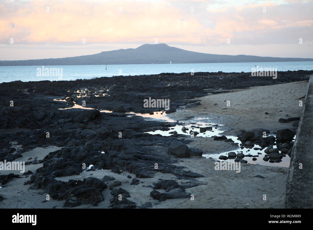 Iconic Rangitoto volcano on Rangitoto Island. Photo taken from tje ...