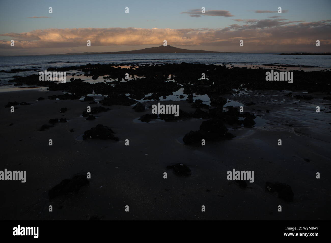 Iconic Rangitoto volcano on Rangitoto Island. Photo taken from tje ...