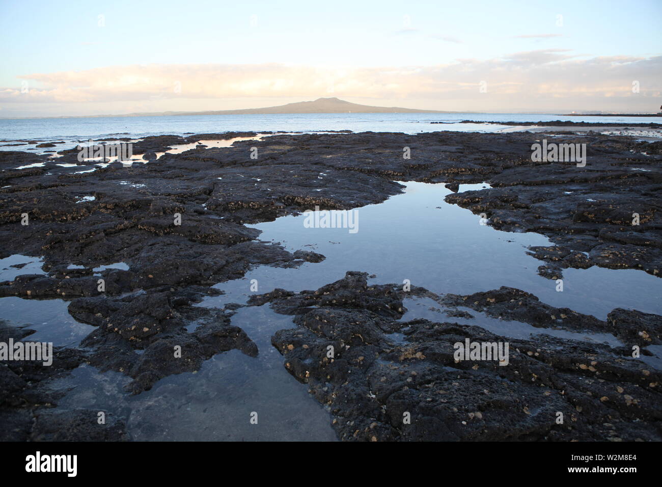 Iconic Rangitoto volcano on Rangitoto Island. Photo taken from tje ...
