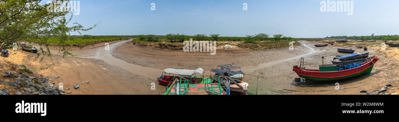 Panoramic View of water Level of Sea at the time of Low Tide Stock ...