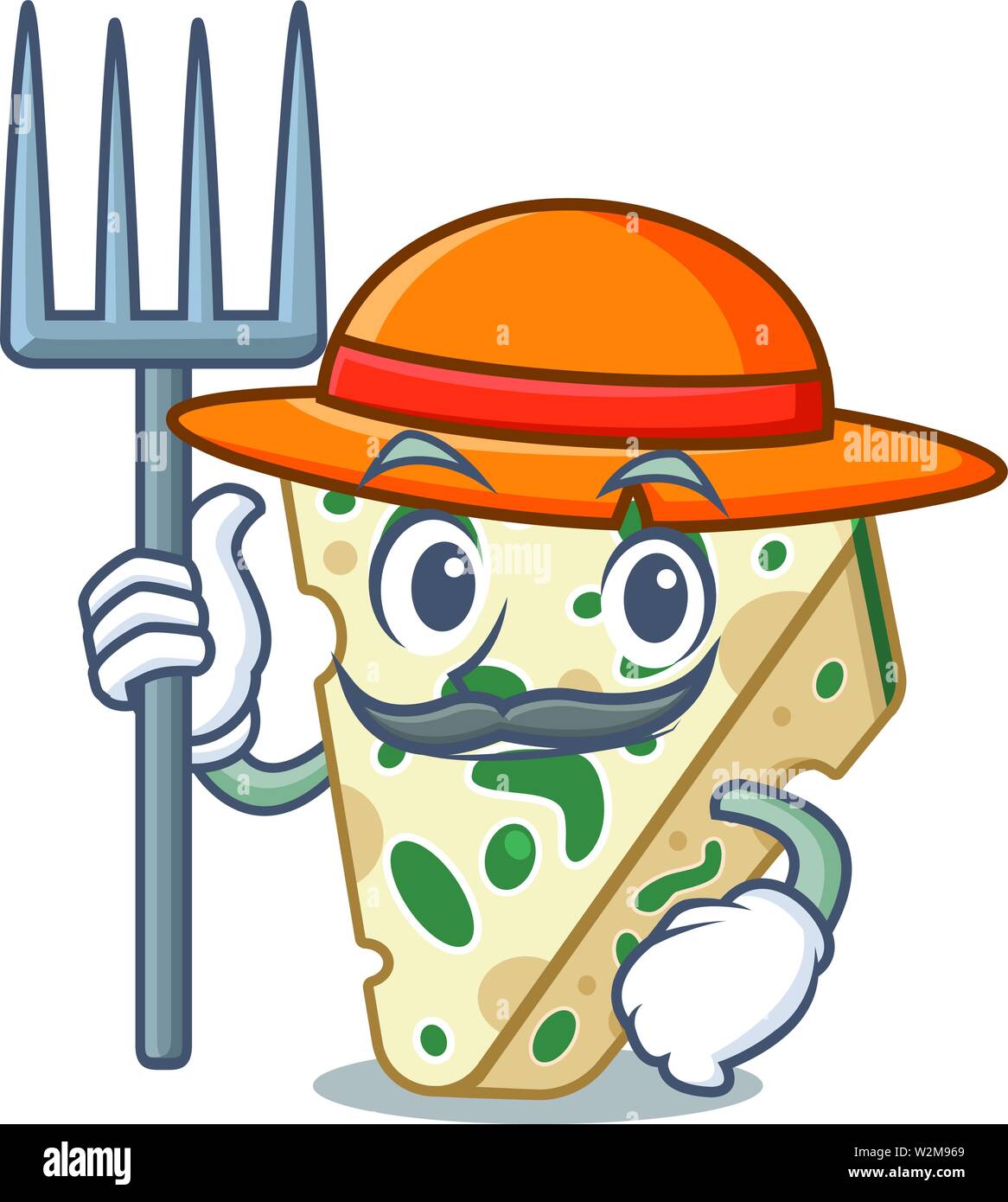 Farmer blue cheese in the cartoon shape Stock Vector Image & Art - Alamy
