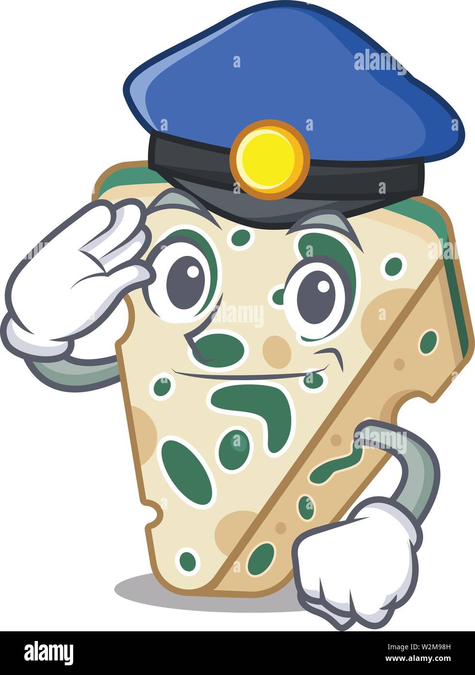 Police blue cheese in the cartoon shape Stock Vector Image & Art - Alamy