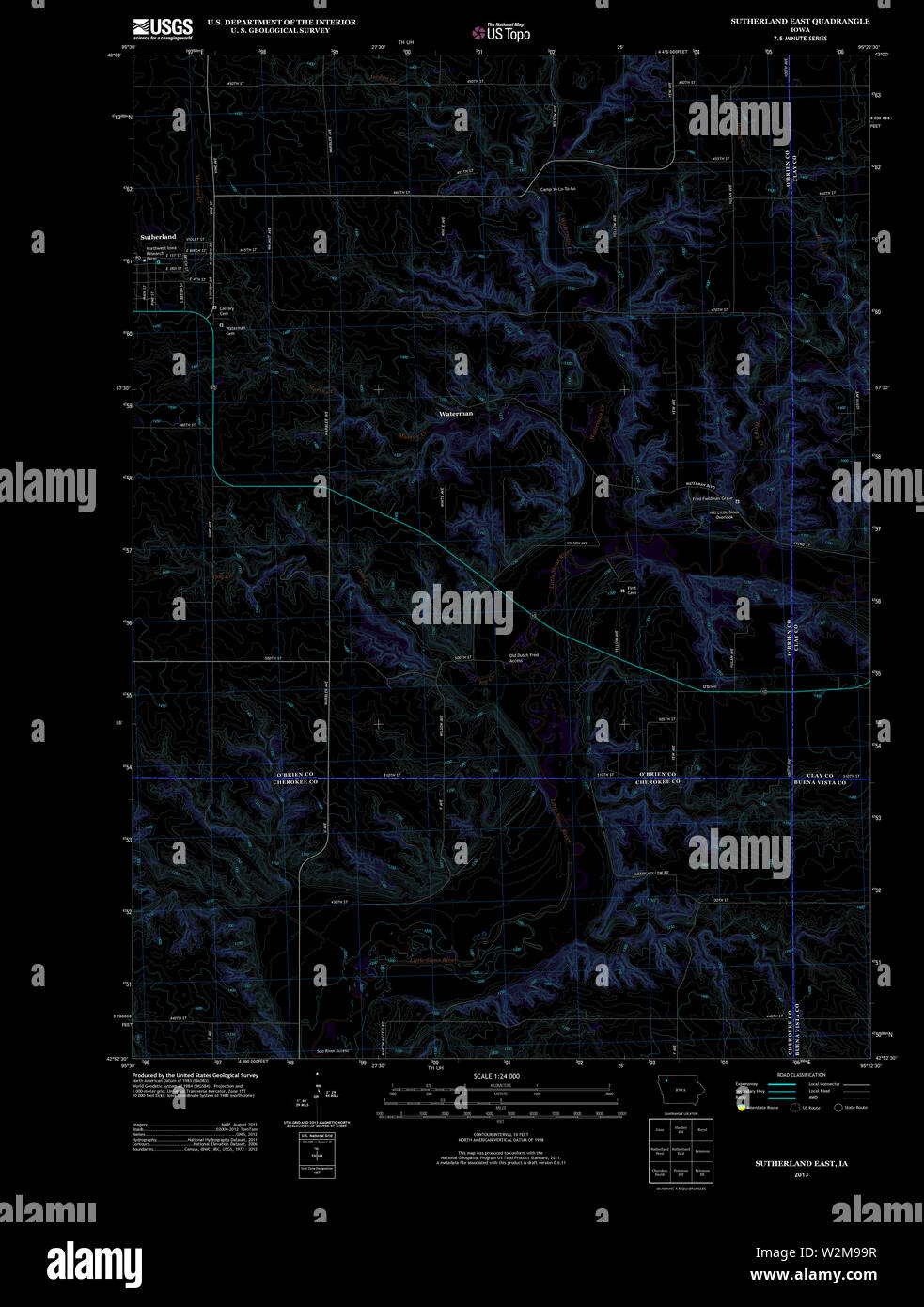 Sutherland iowa map hi-res stock photography and images - Alamy