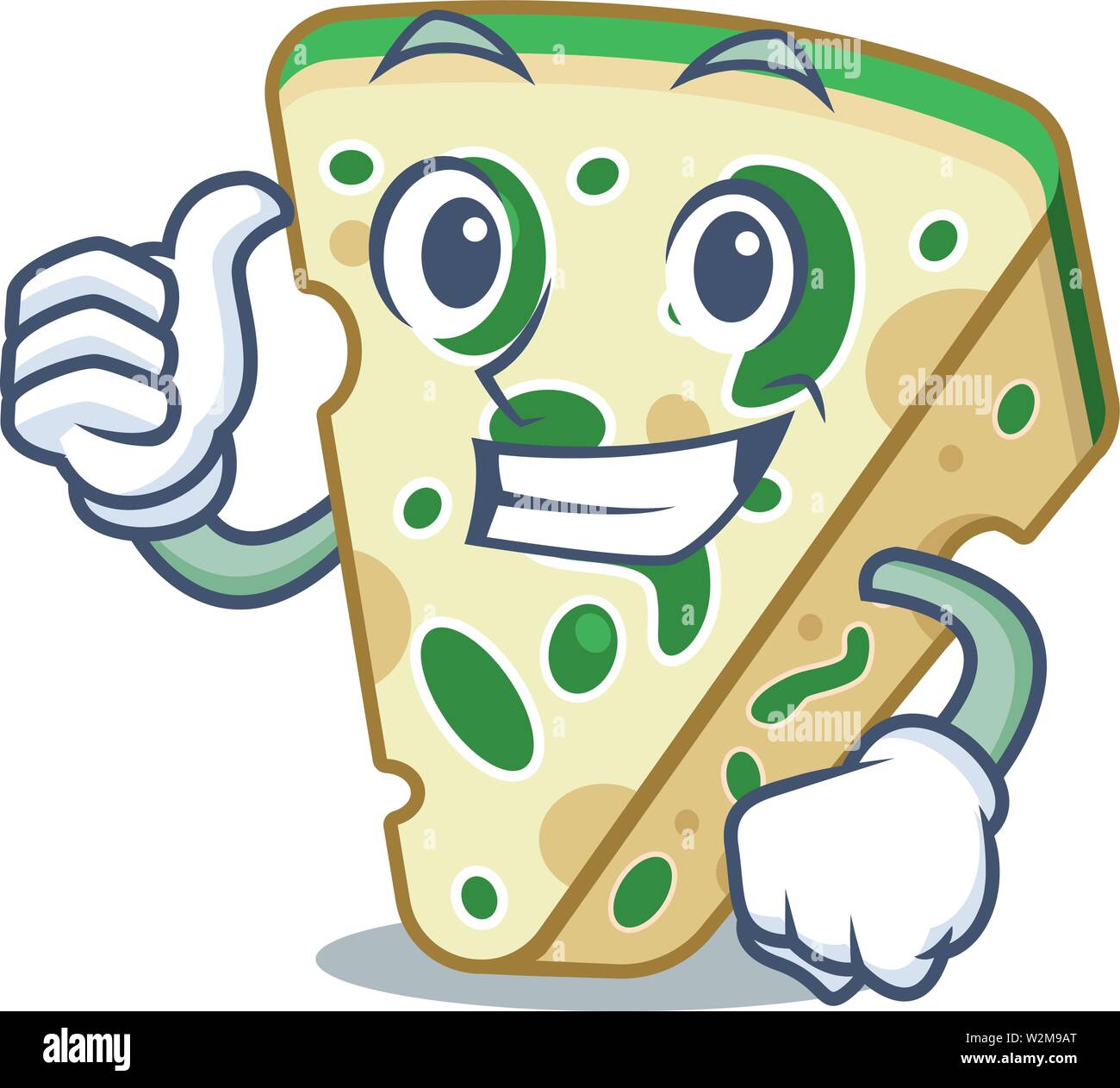 Thumbs up blue cheese served in cartoon plate Stock Vector Image & Art ...