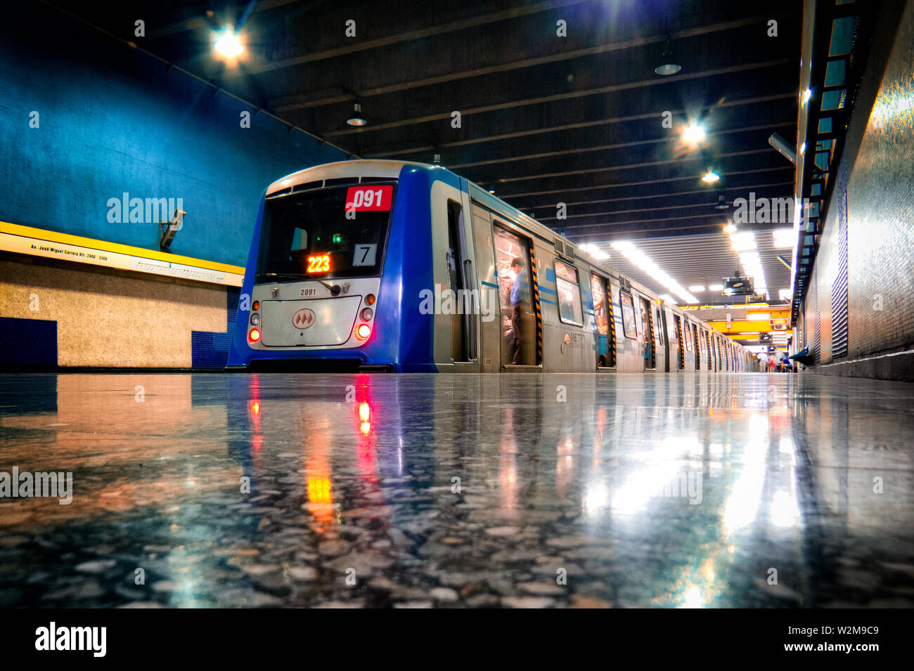 SANTIAGO, CHILE - DECEMBER 2014: A NS04 Santiago Metro train at ...
