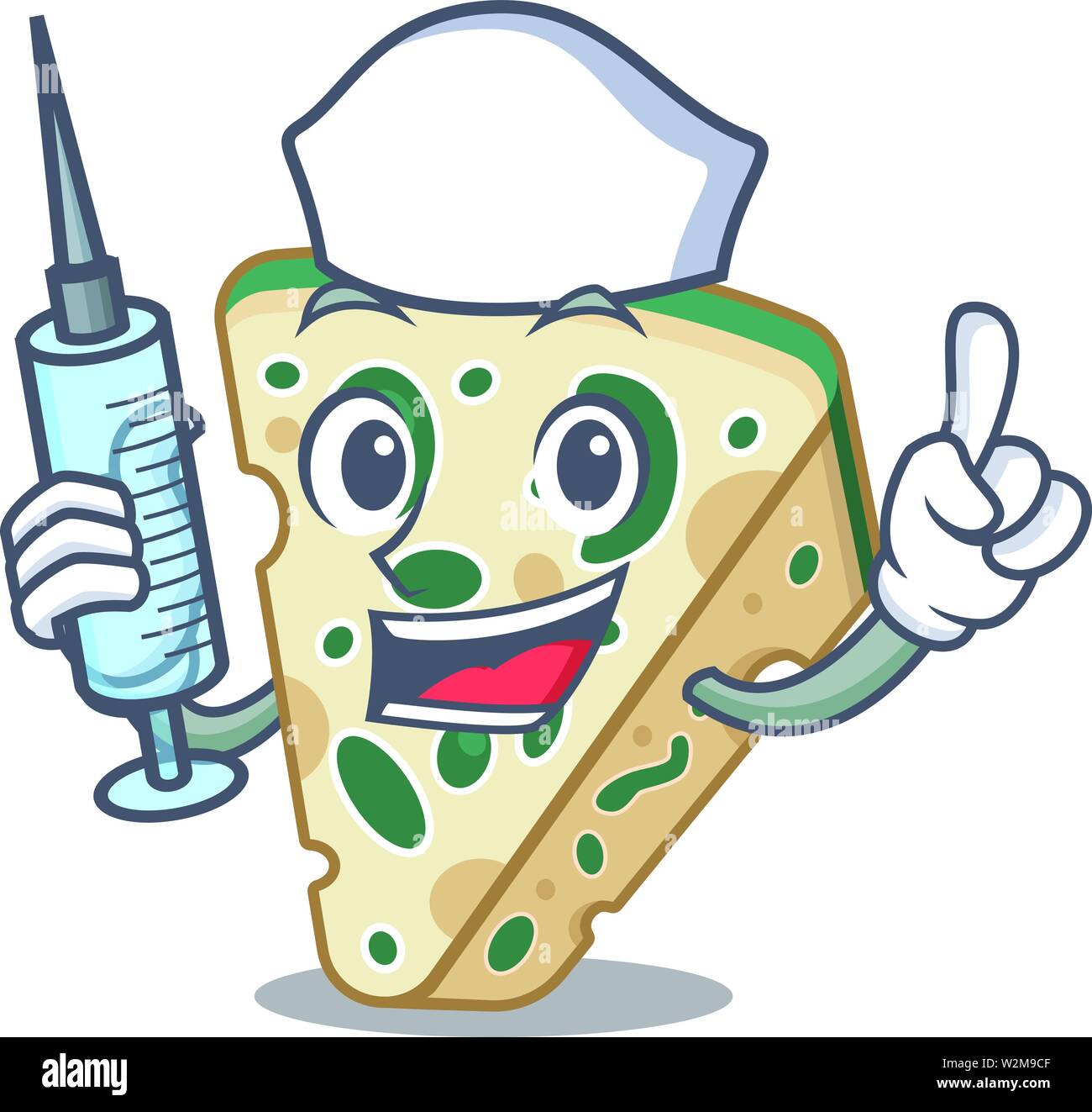 Nurse blue cheese served in cartoon plate Stock Vector Image & Art - Alamy