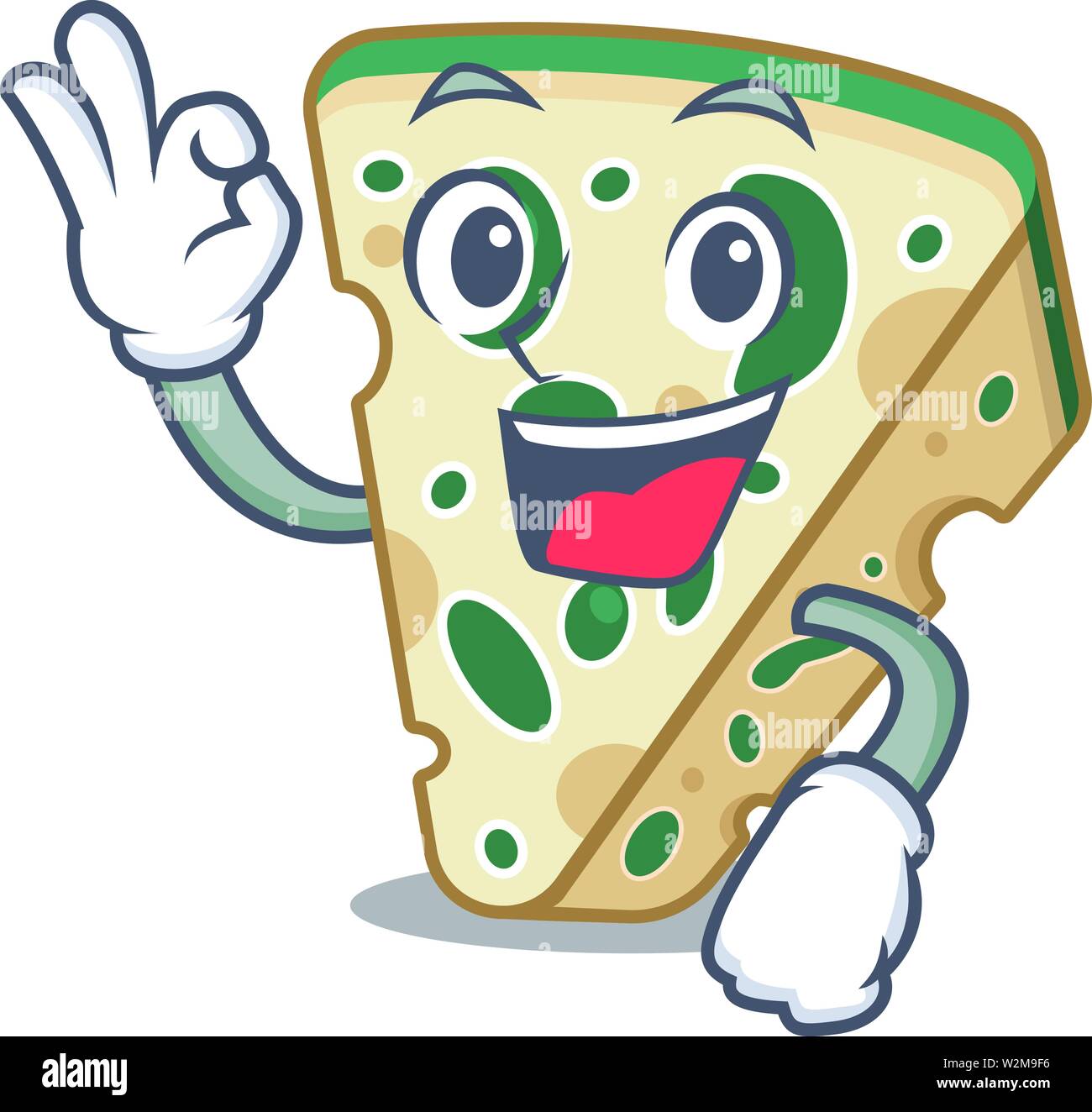 Okay blue cheese served in cartoon plate Stock Vector Image & Art - Alamy