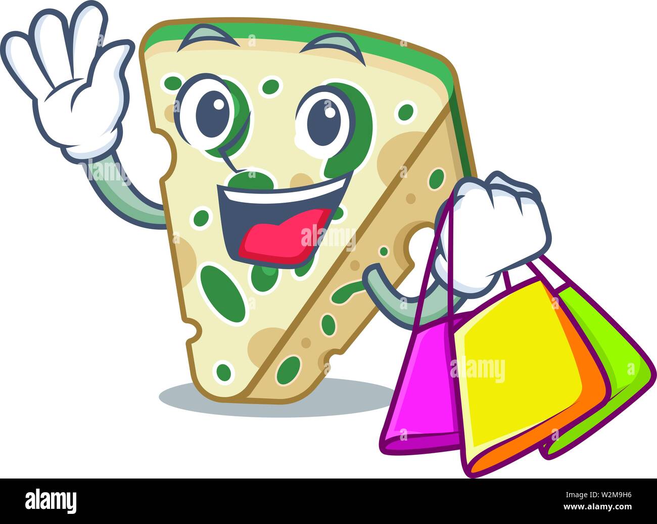 Shopping blue cheese served in cartoon plate Stock Vector Image & Art ...