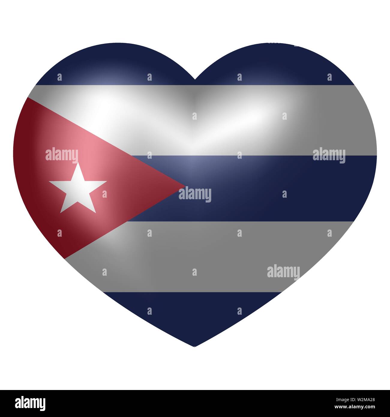 Flag Of Cuba In Heart Shape Vector Illustration Stock Vector Image
