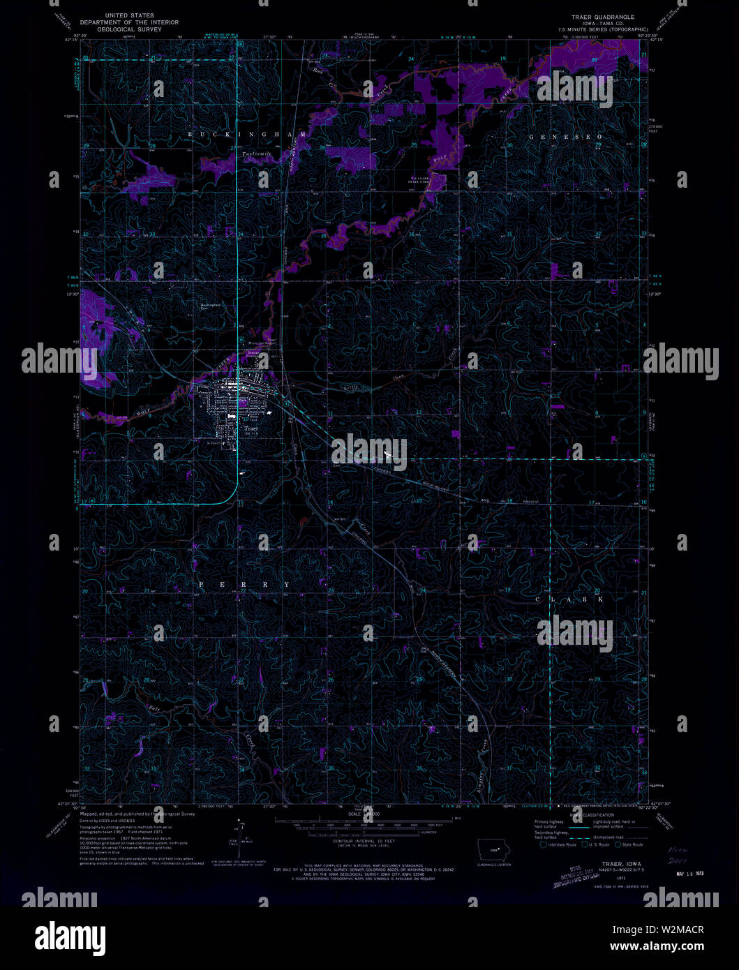 Traer iowa map hi-res stock photography and images - Alamy