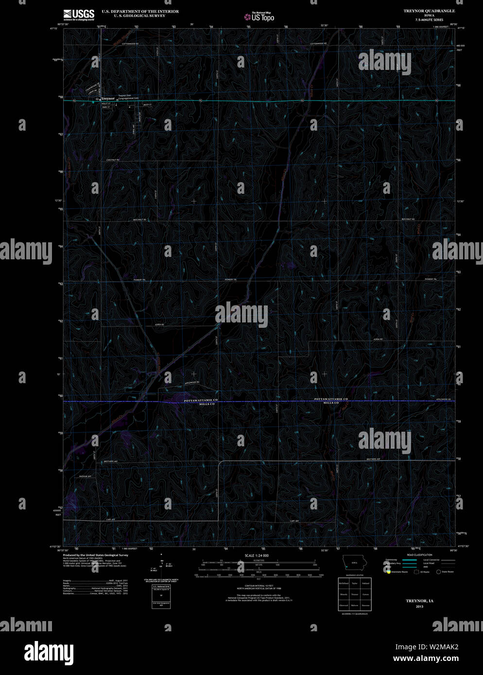 Map of treynor hi-res stock photography and images - Alamy