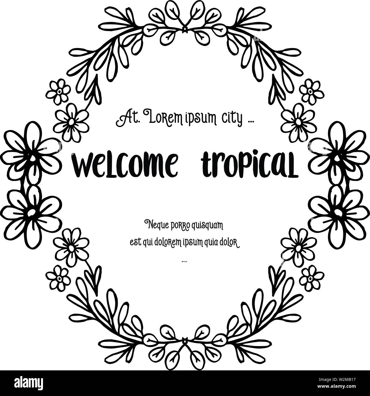 Isolated on a white background, writing welcome tropical, for greeting ...