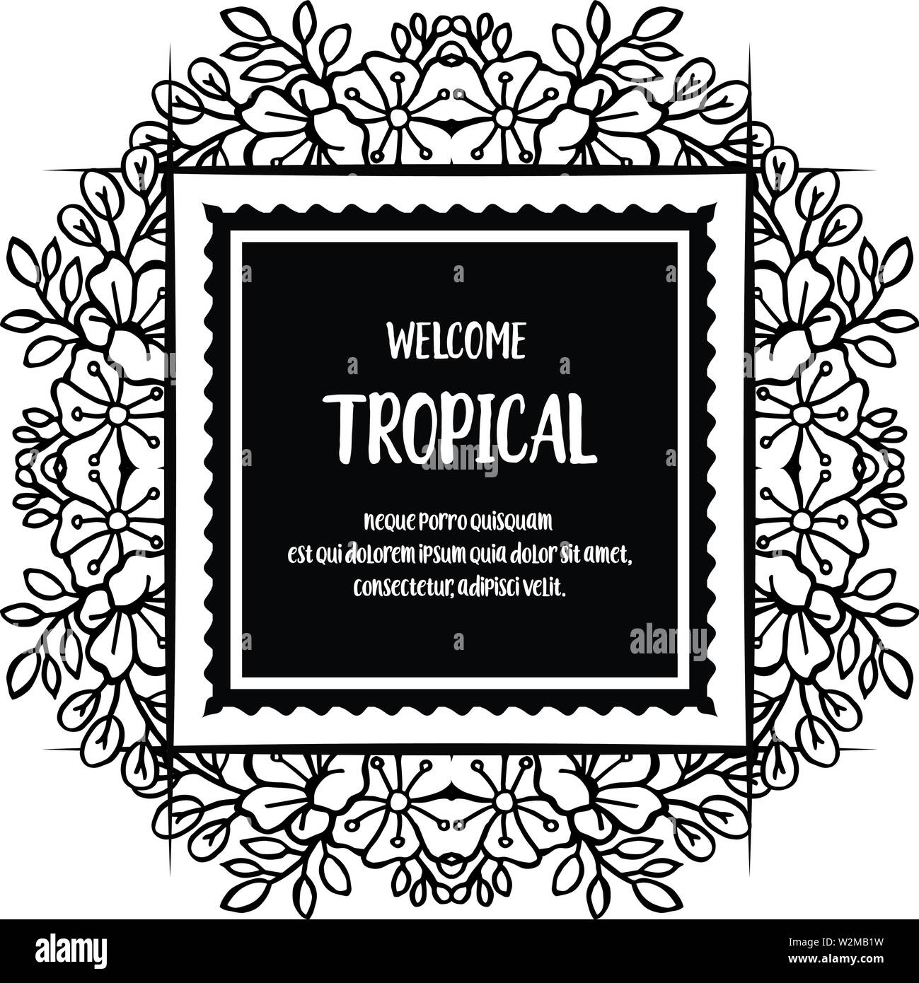 Isolated on a white background, writing welcome tropical, for greeting ...