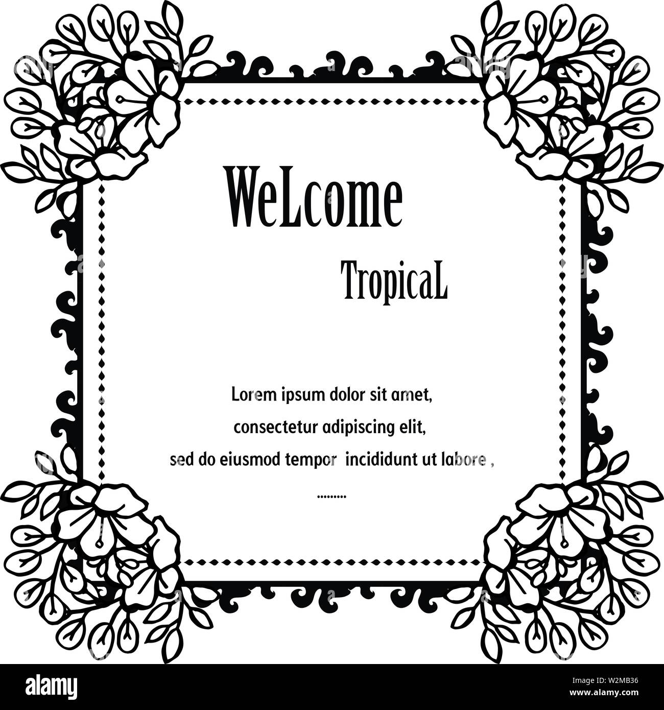 Isolated on a white background, writing welcome tropical, for greeting ...
