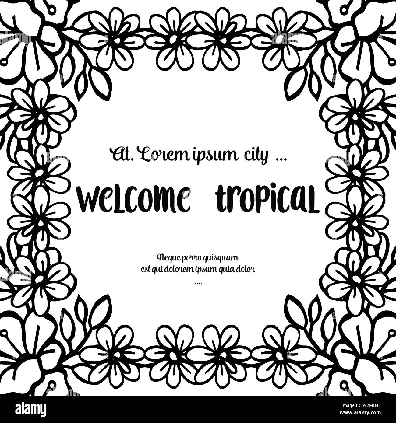 Isolated on a white background, writing welcome tropical, for greeting ...