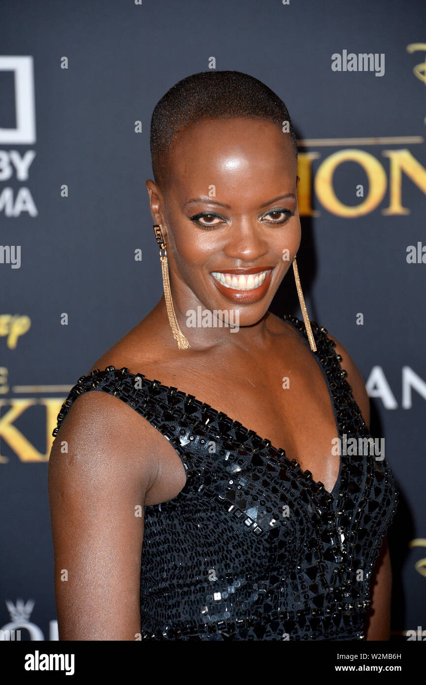 LOS ANGELES, USA. July 10, 2019: Florence Kasumba at the world premiere ...