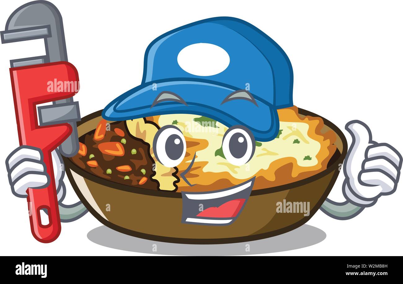 Plumber gratin is baked in cartoon oven Stock Vector Image & Art - Alamy