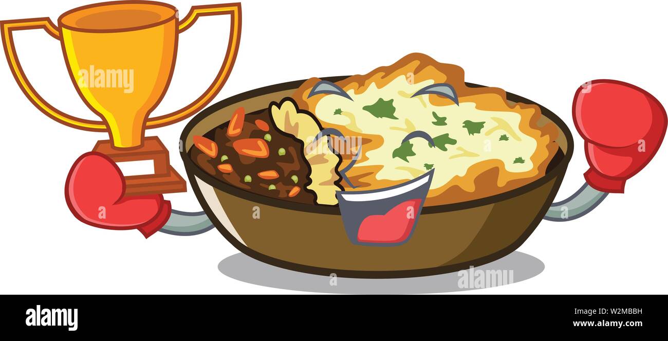 Boxing winner gratin is baked in cartoon oven Stock Vector Image & Art ...