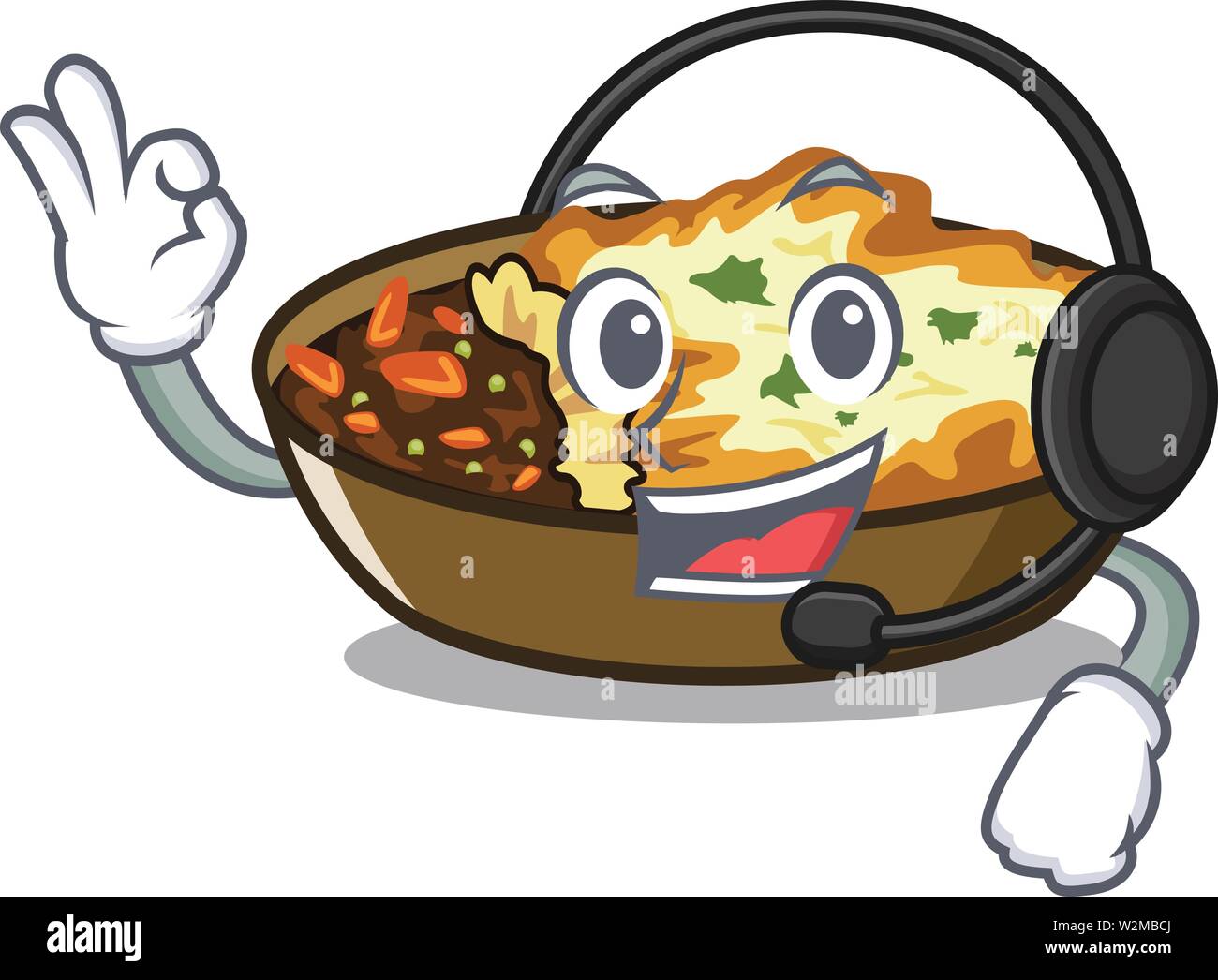 With headphone gratin is baked in cartoon oven Stock Vector Image & Art ...