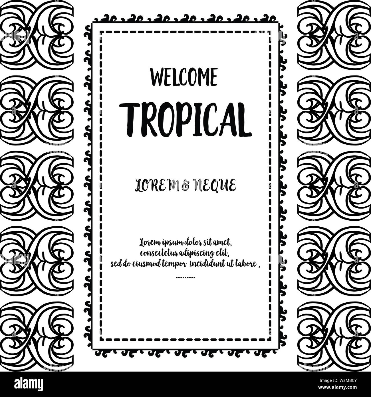 Card of welcome tropical, spring and summer concept, isolated backdrop ...