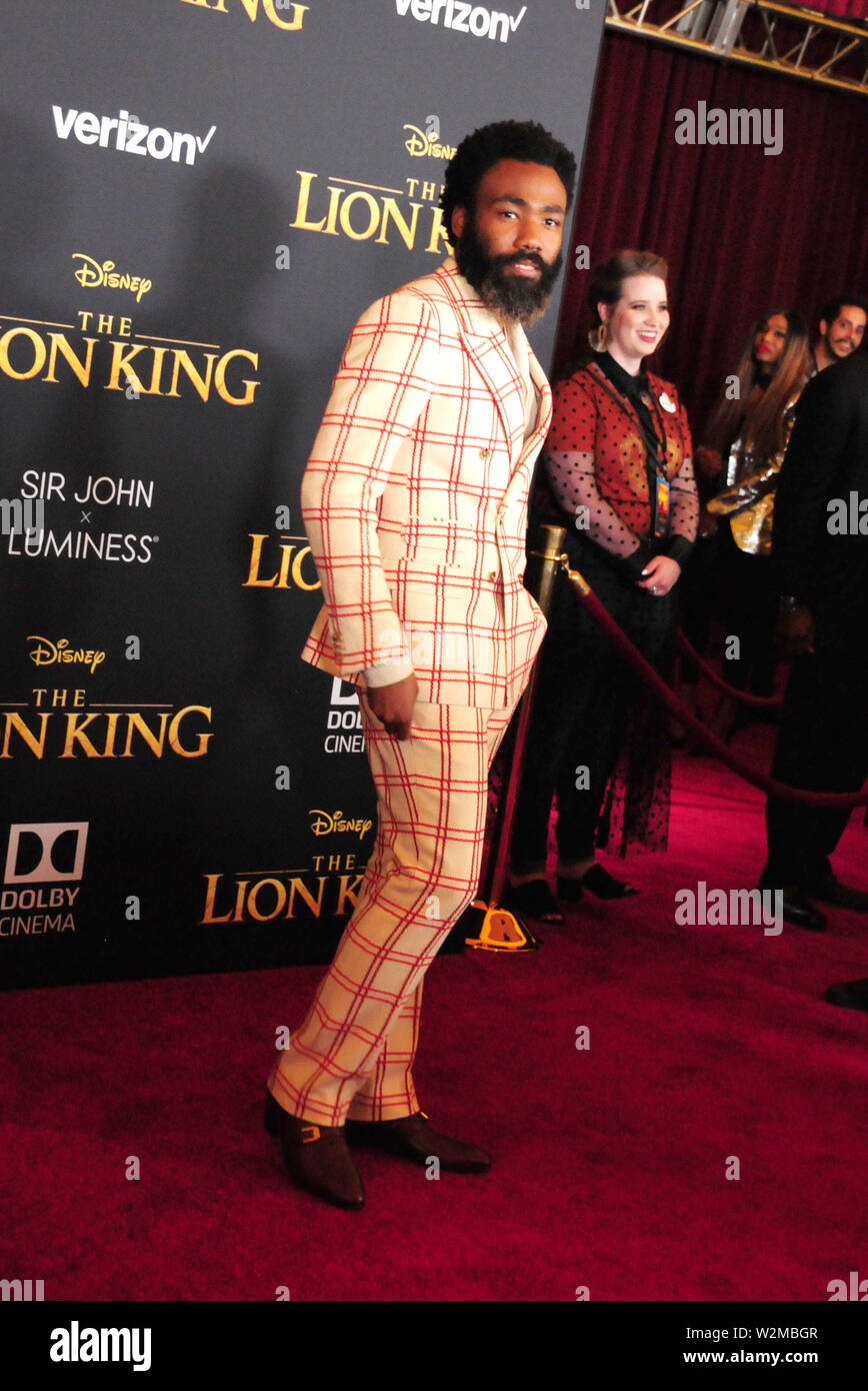 Hollywood, California, USA 9th July 2019 Singer/actor Donald Glover ...