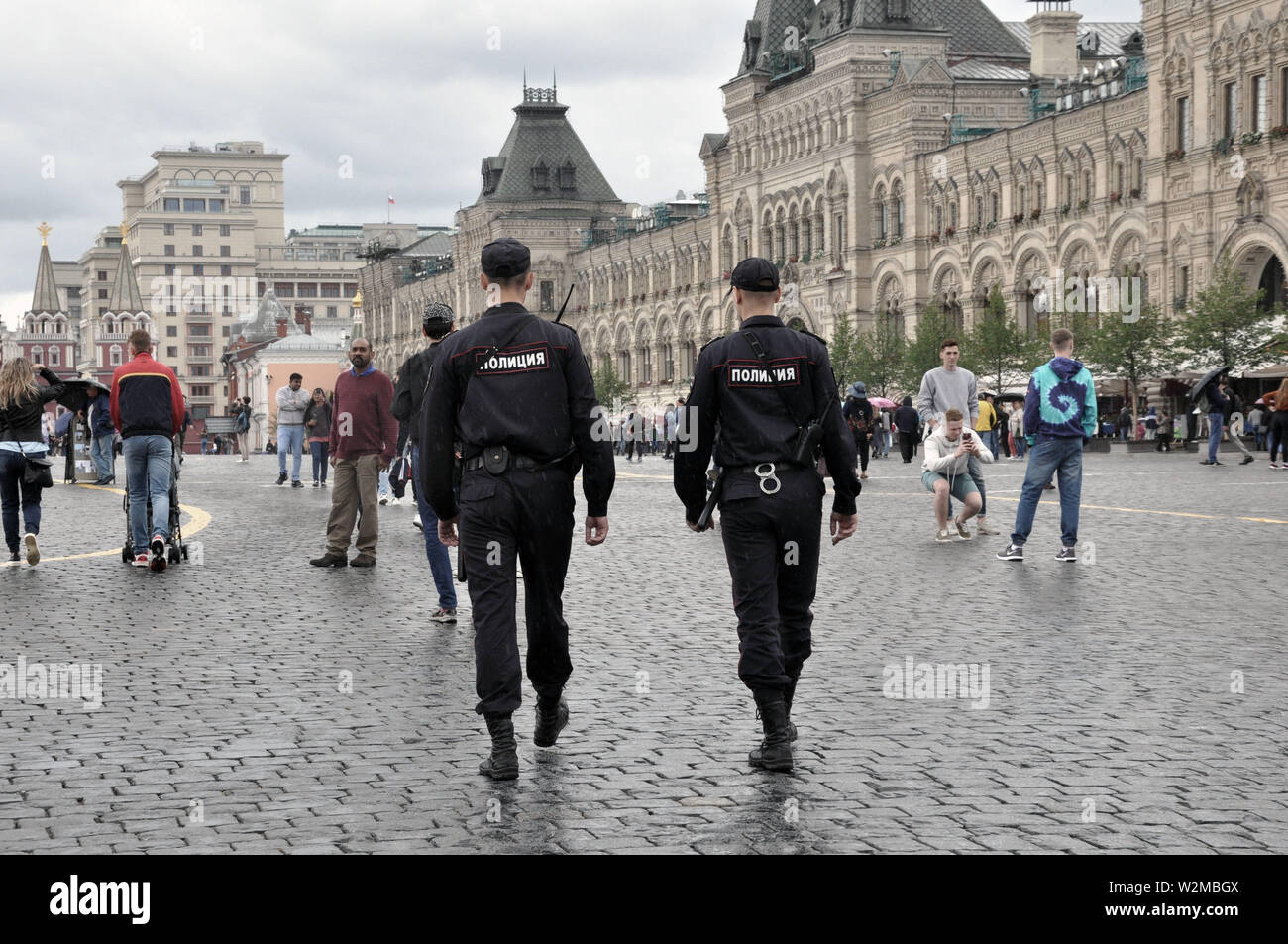 Moscow, Russia - June 30, 2019: 2 Russian policemen in Red Square ...