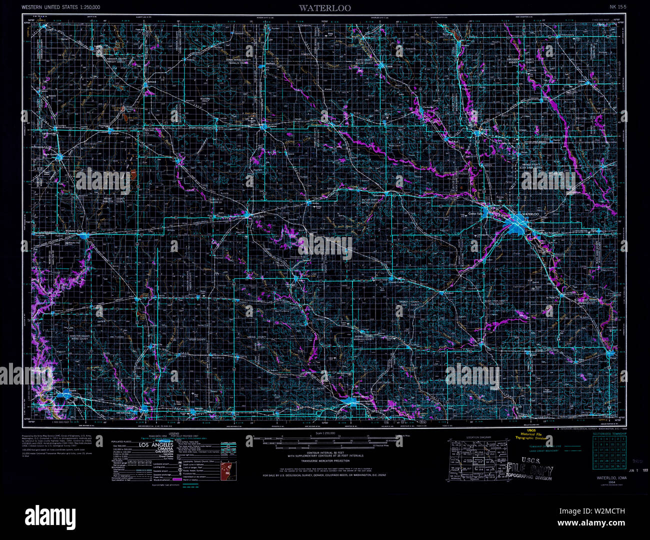 Waterloo iowa map hi-res stock photography and images - Alamy