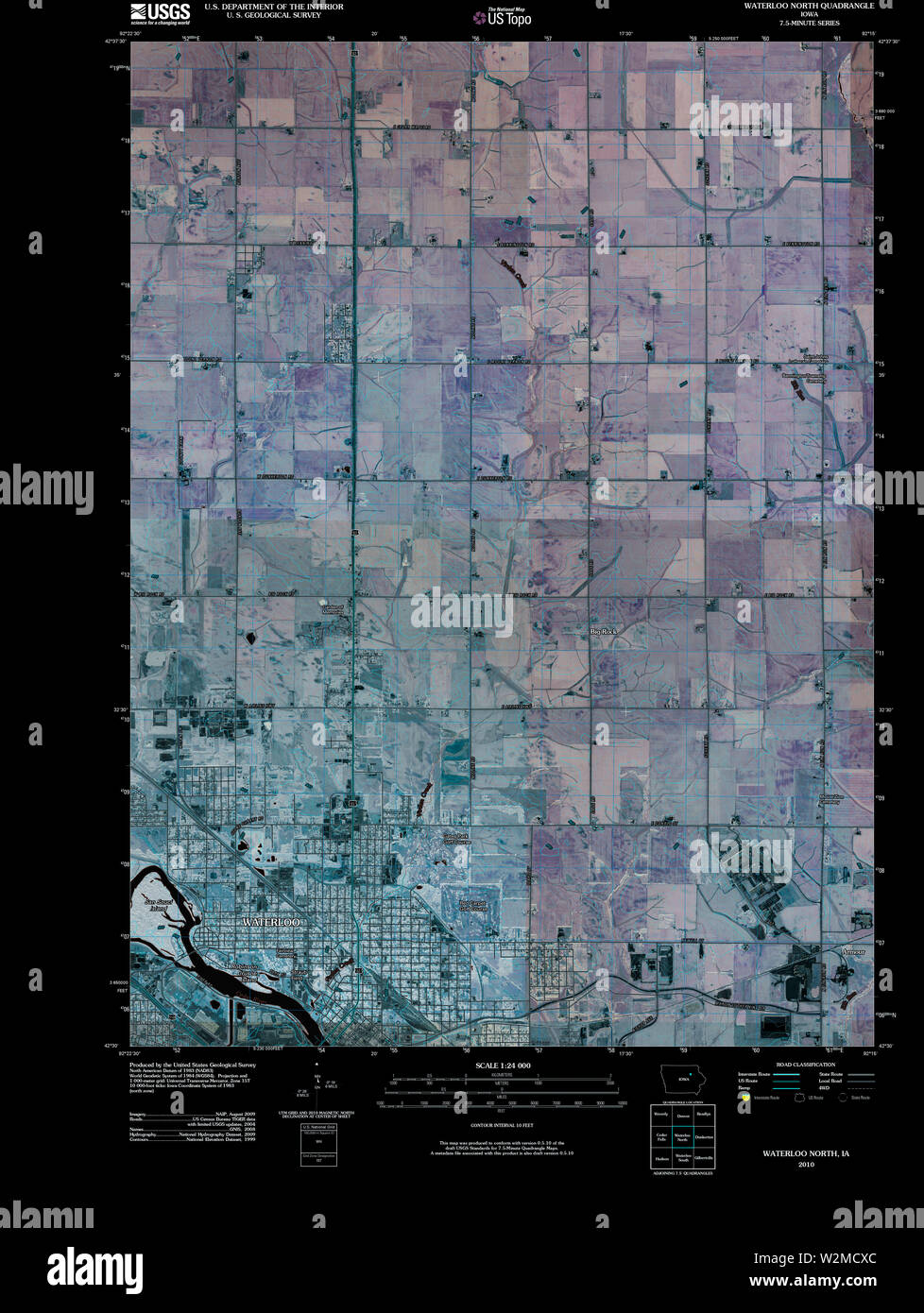 Waterloo iowa map hi-res stock photography and images - Alamy