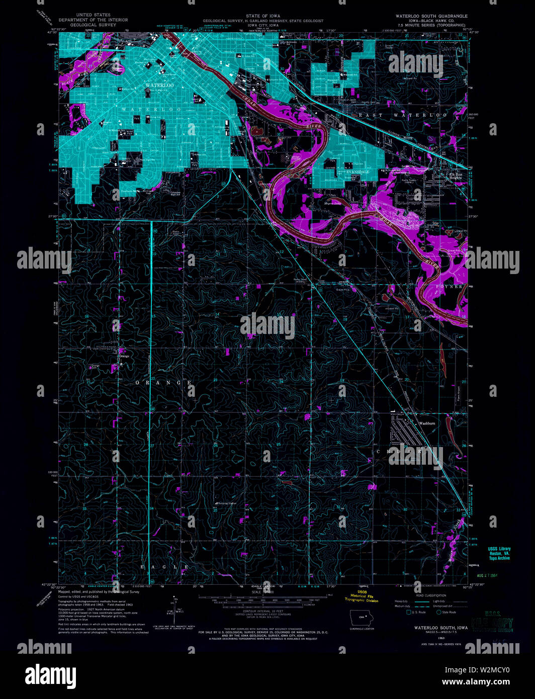 Waterloo iowa map hi-res stock photography and images - Alamy