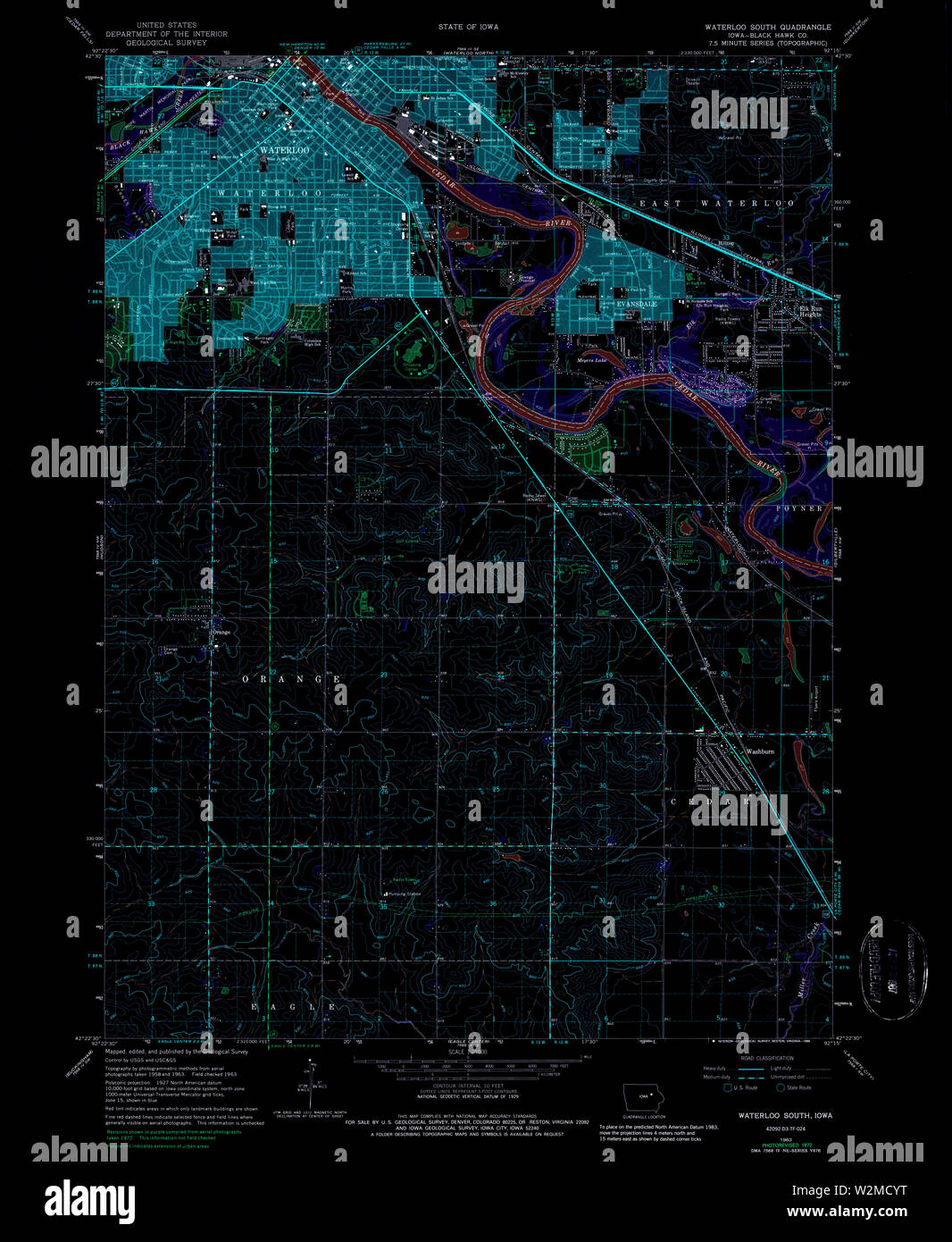 Waterloo iowa map hi-res stock photography and images - Alamy