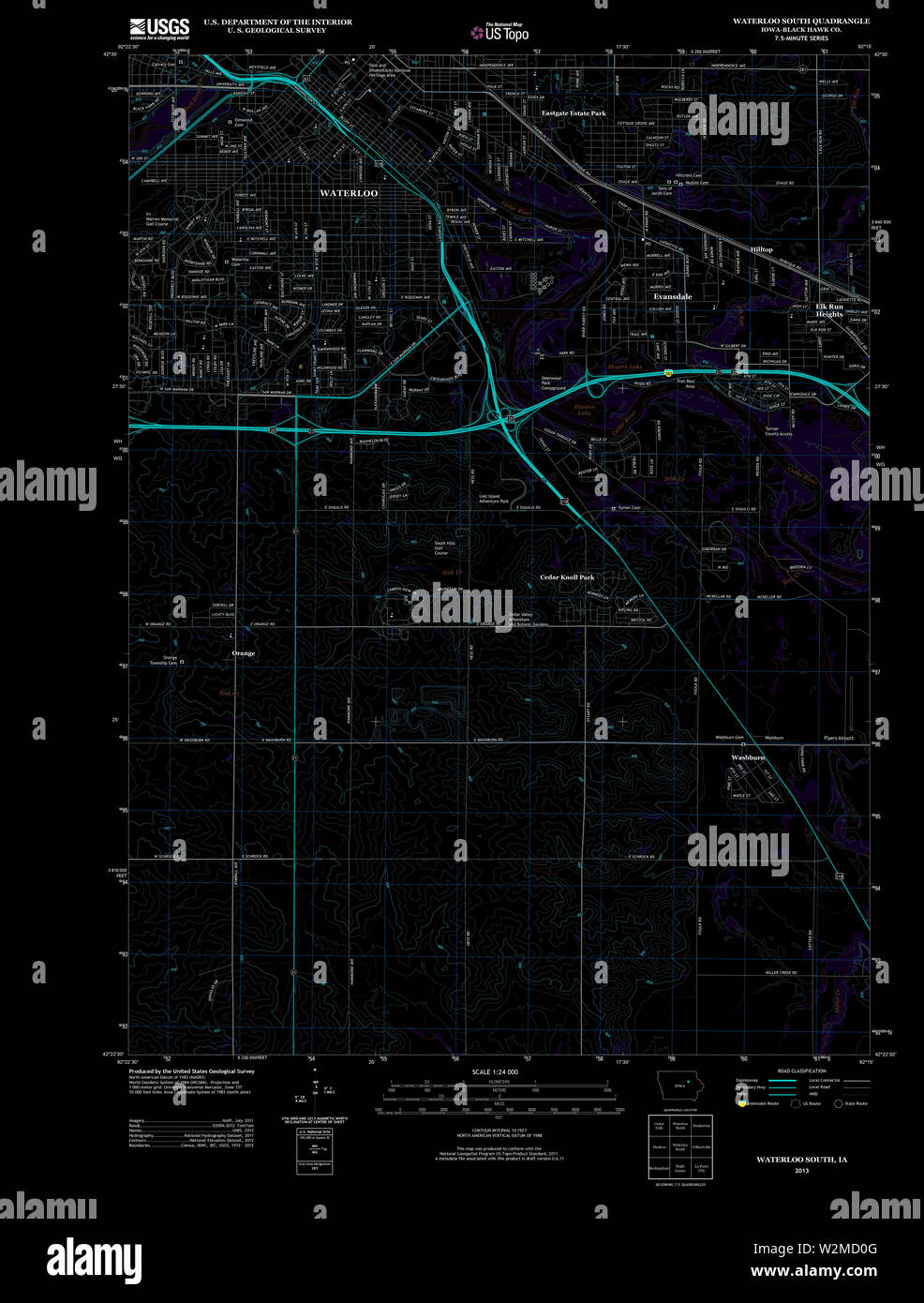 Waterloo iowa map hi-res stock photography and images - Alamy