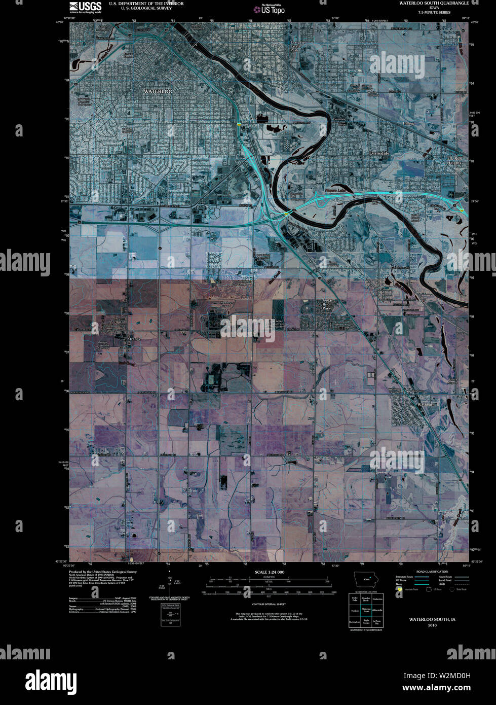 Waterloo iowa map hi-res stock photography and images - Alamy
