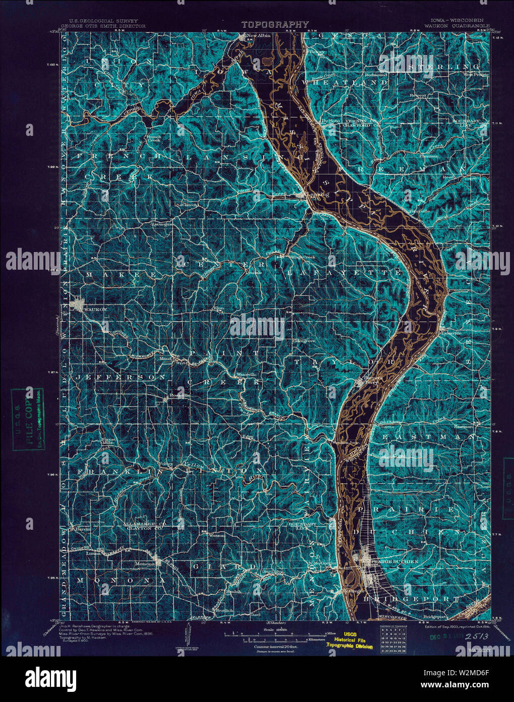 Waukon map hi-res stock photography and images - Alamy