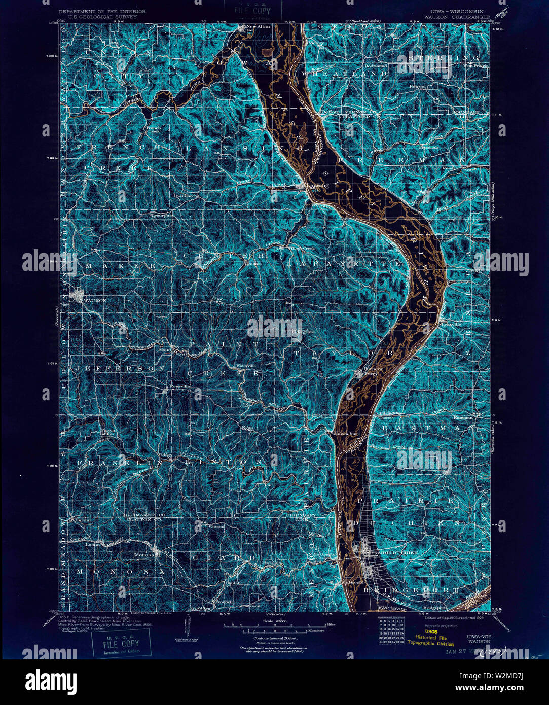 Waukon map hi-res stock photography and images - Alamy