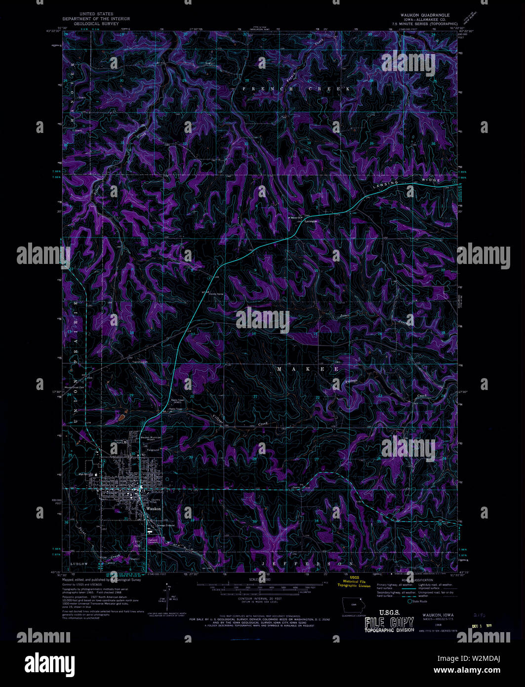 Waukon map hi-res stock photography and images - Alamy