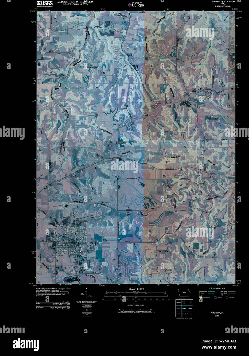 Waukon map hi-res stock photography and images - Alamy