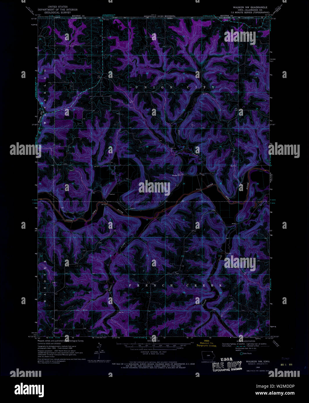 Waukon map hi-res stock photography and images - Alamy