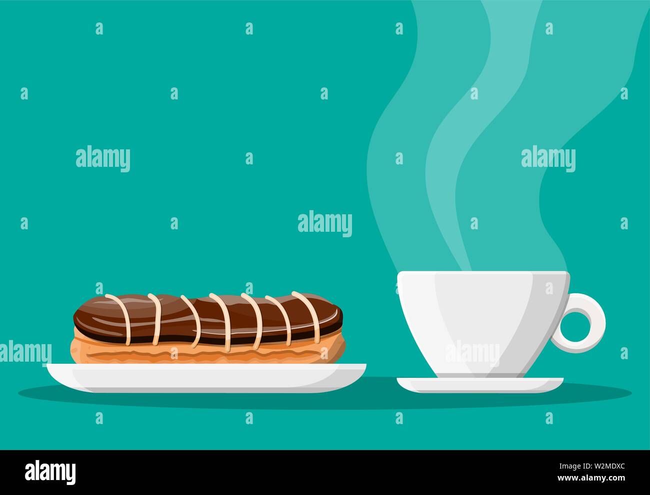 Bread breakfast cup coffee Stock Vector Images - Alamy