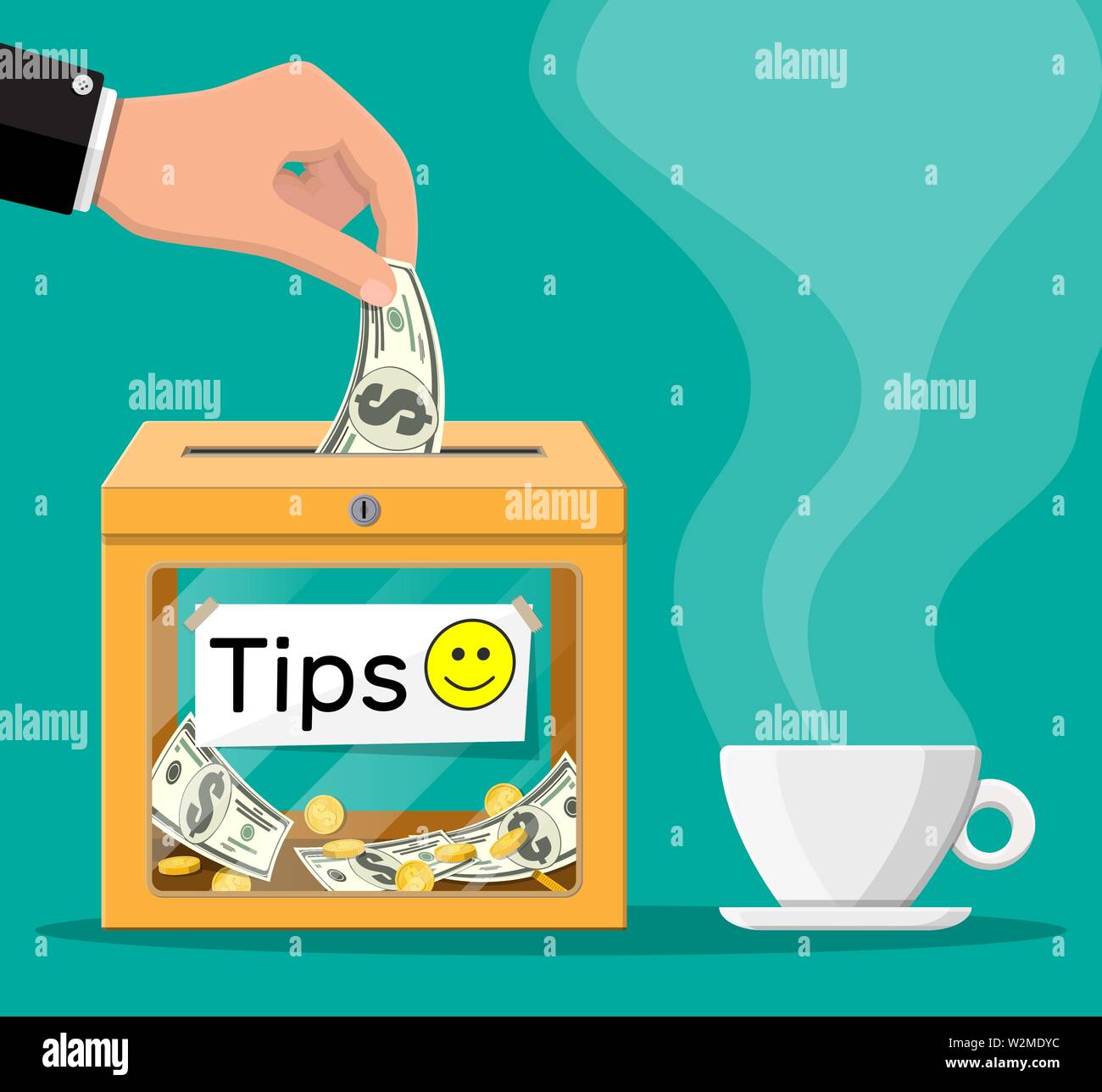 Tips restaurant bill Stock Vector Images - Alamy