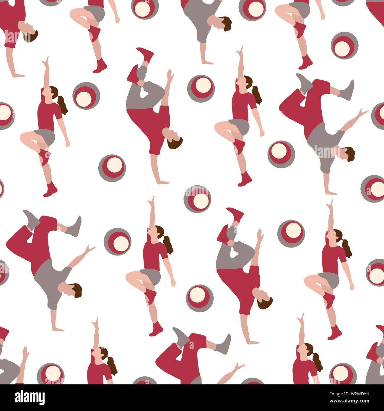 Vector seamless pattern with dancing people. Dance party, competition ...