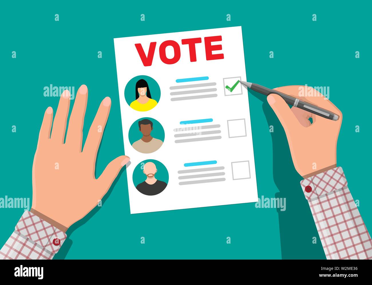 Ballot paper with candidates Stock Vector Image & Art - Alamy