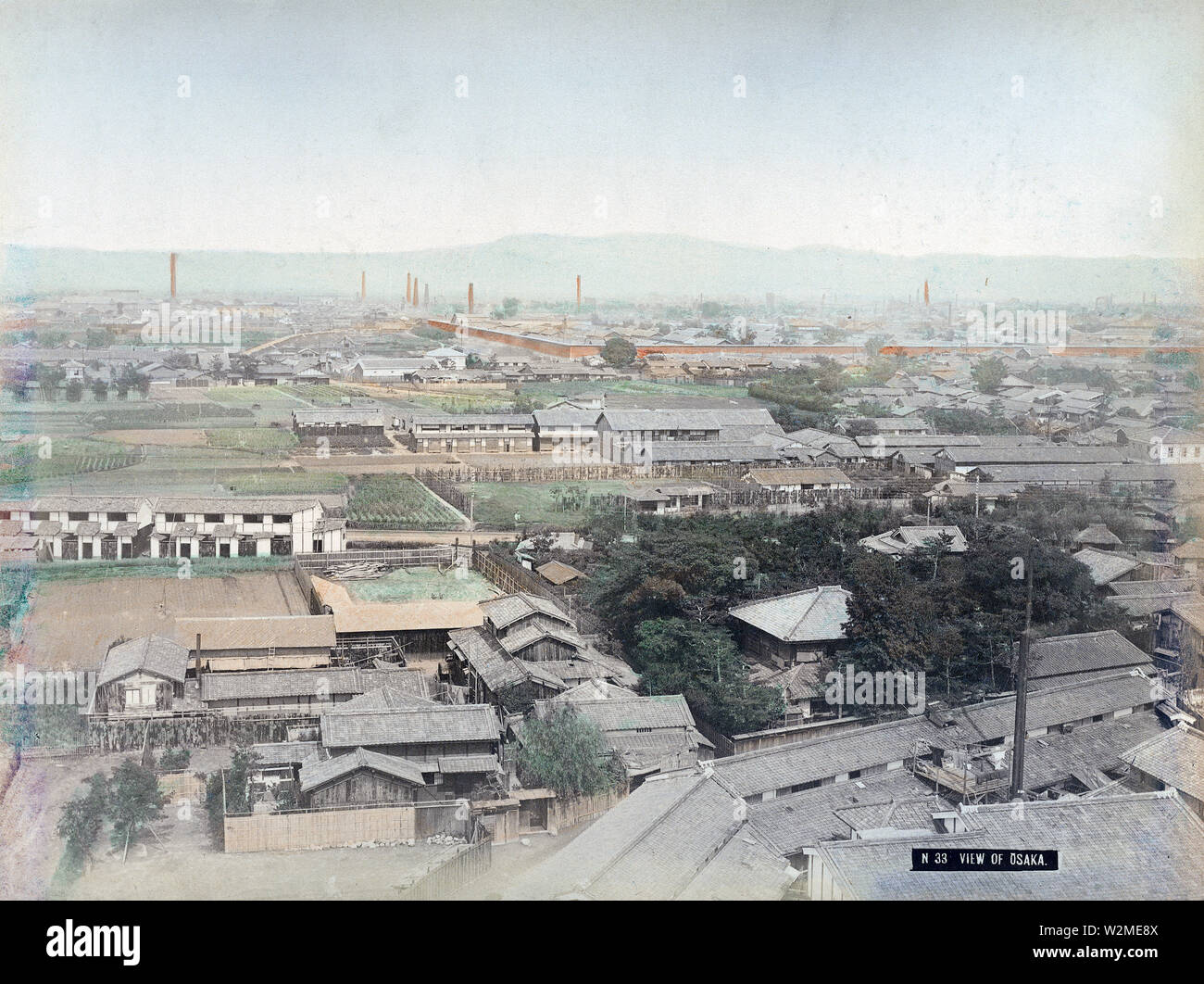 [ 1880s Japan - Panoramic View on Osaka ] — Panoramic view of Osaka ...