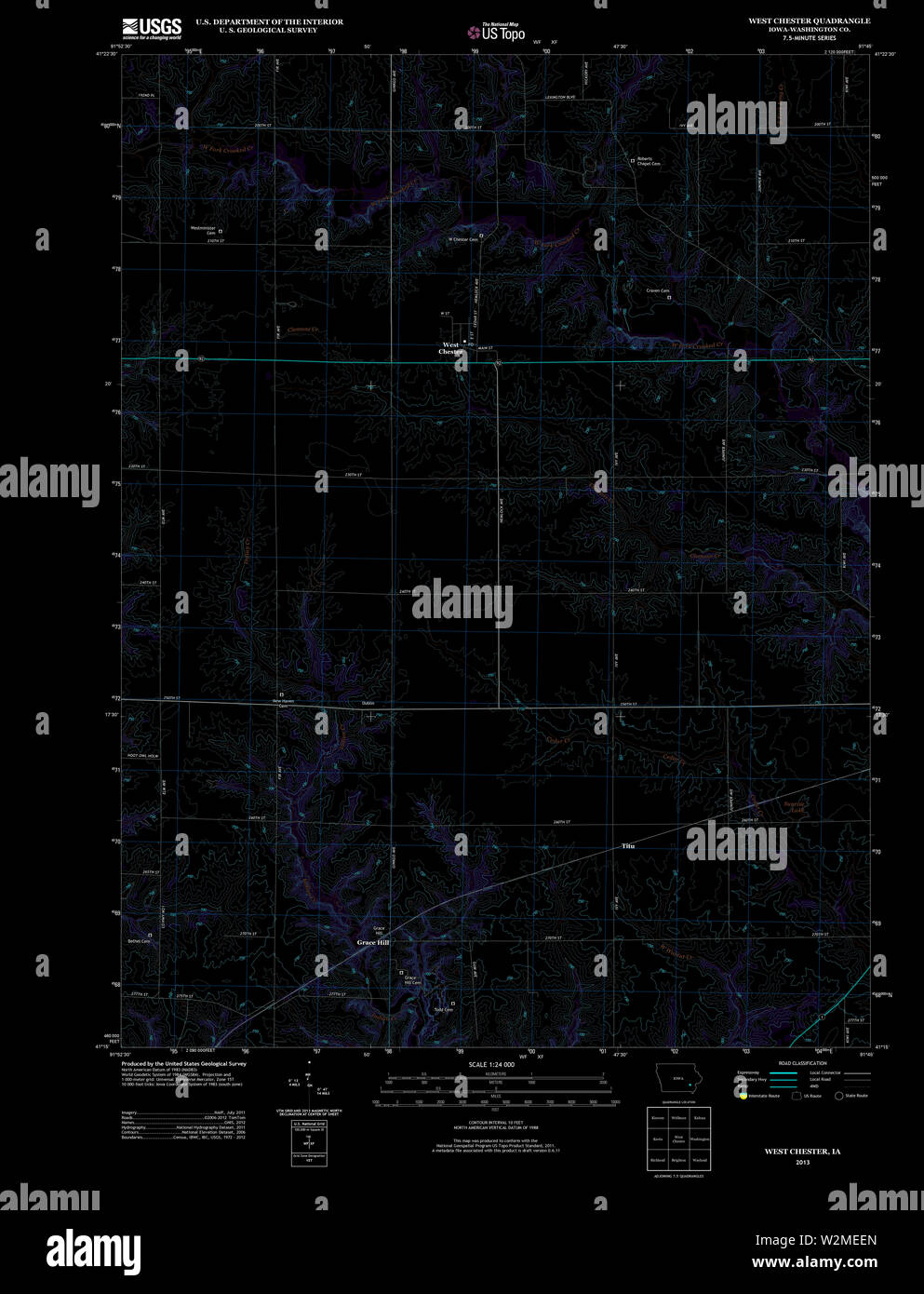 West chester map hi-res stock photography and images - Alamy